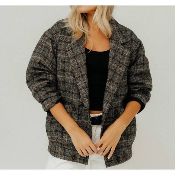 R13 | Jackets & Coats | New R3 Double Breasted Jacket In Grey Plaid ...